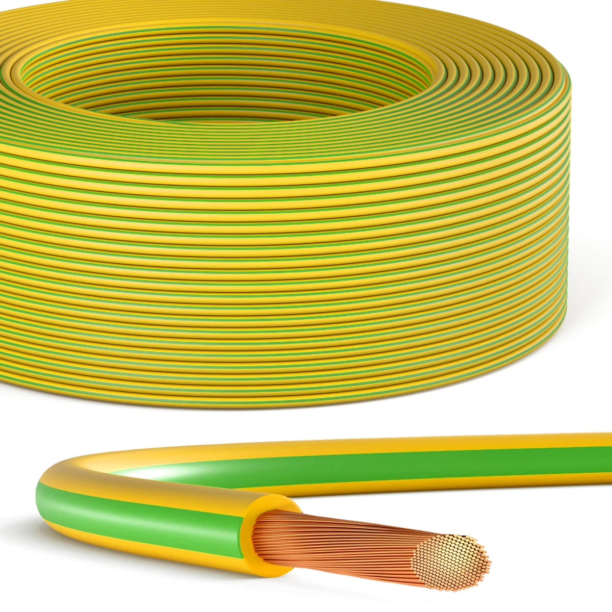 25m 10mm2 Erdungskabel H07V-K 1x10mm² Aderleitung flexibel Kupfer Litz